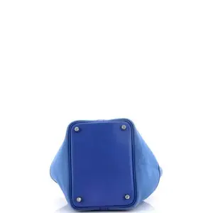 Hermès Cargo Picotin Lock Bag Canvas And Swift Pm - Blue
