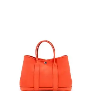 Hermès Garden Party Tote Toile And Leather 30 - Orange
