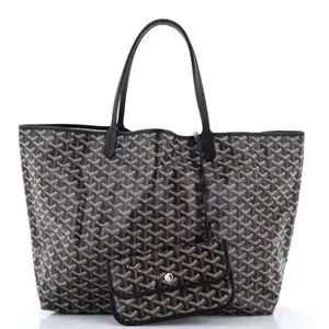 Goyard Saint Louis Tote Coated Canvas Gm - Black
