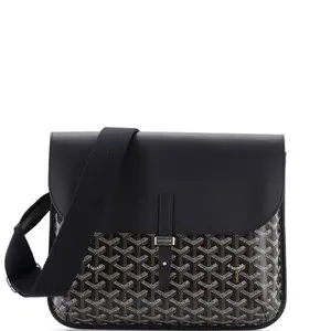 Goyard Coursier Messenger Bag Coated Canvas And Leather - Black