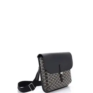 Goyard Coursier Messenger Bag Coated Canvas And Leather - Black