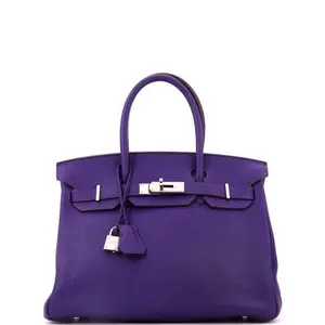 Hermès Birkin Handbag Purple Clemence With Palladium Hardware - Iris