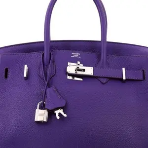 Hermès Birkin Handbag Purple Clemence With Palladium Hardware - Iris