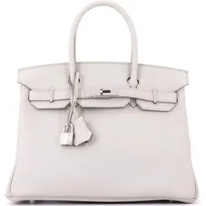 HERMES Birkin 30 Handbag In Light Swift Leather With Palladium Hardware