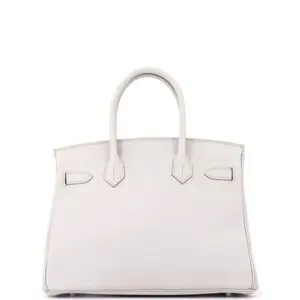 Hermès Birkin Handbag Light Swift With Palladium Hardware 30 - White