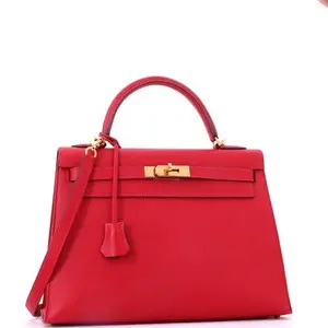 Hermès Kelly Handbag Epsom With Gold Hardware 32 - Red