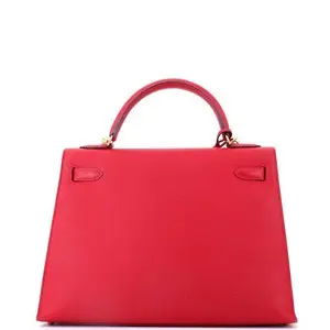 Hermès Kelly Handbag Epsom With Gold Hardware 32 - Red