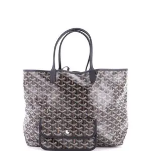 Goyard Saint Louis Tote Coated Canvas Pm - Black