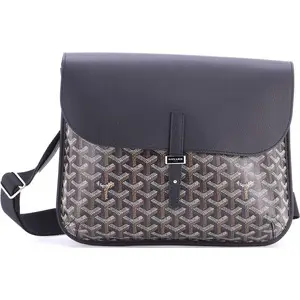 Goyard Coursier Messenger Bag Coated Canvas And Leather - Black