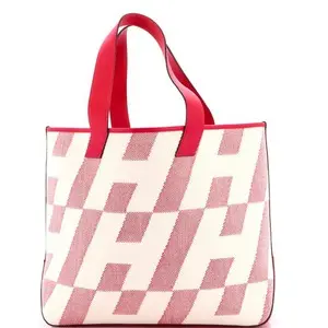 Hermès Cabas H En Biais 40 Tote - Framboise
