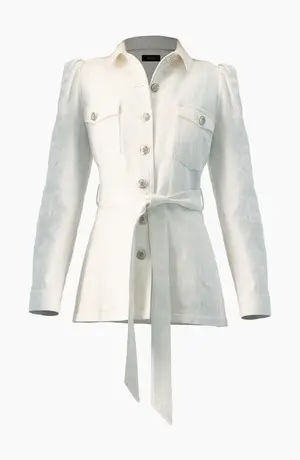 IVONNE Long Biker Jacket With Belt