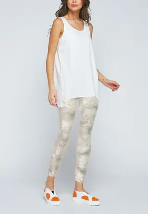 LUUKAA Luna Printed Cotton Jersey Leggings