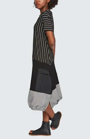 LUUKAA Striped Viscose Jersey Maxi Dress