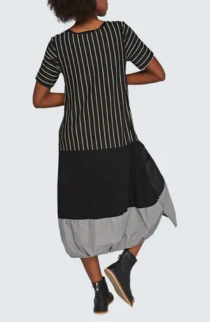 LUUKAA Striped Viscose Jersey Maxi Dress