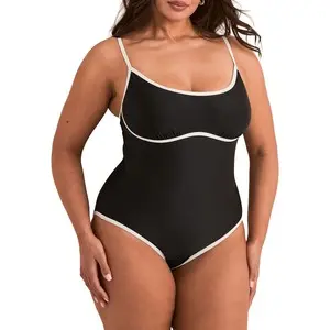ADORE ME Sculpting One-piece Swimsuit With Adjustable Straps - Black