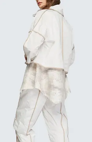 LUUKAA Astrid Short Memory Taffeta Jacket - Ecru