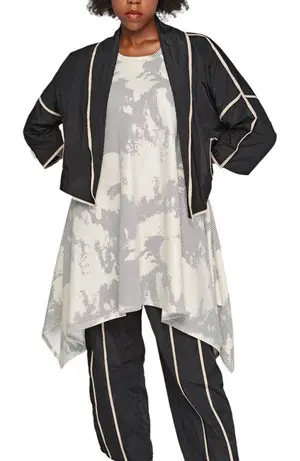 LUUKAA Iris Printed Cotton Jersey Dress - Black