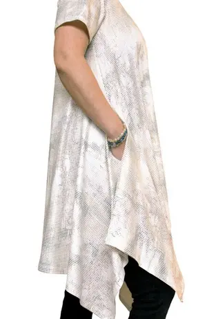 LUUKAA Iris Printed Cotton Jersey Dress - Ecru