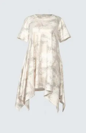 LUUKAA Iris Printed Cotton Jersey Dress - Ecru