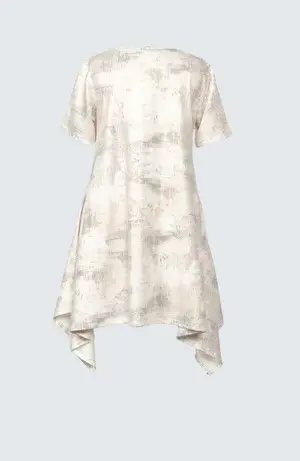 LUUKAA Iris Printed Cotton Jersey Dress - Ecru