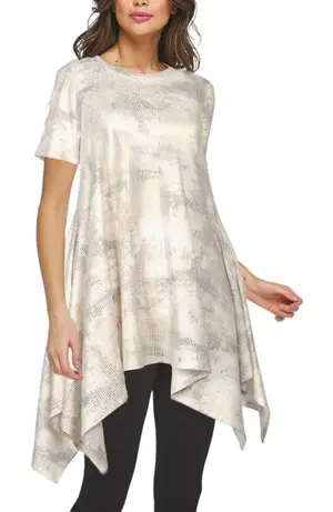 LUUKAA Iris Printed Cotton Jersey Dress - Ecru