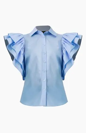 IVONNE Ruffled Sleeve Shirt