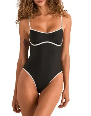 ADORE ME Sculpting One-piece Swimsuit With Adjustable Straps - Black