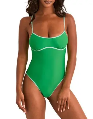 ADORE ME Sculpting One-piece Swimsuit With Adjustable Straps - Medium Green