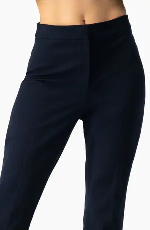 IVONNE Tailored Straight-leg Trousers - Navy Blue