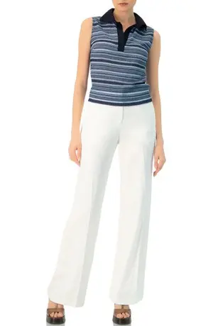 IVONNE Sleeveless Knitted Polo With Classic Collar