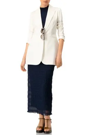 IVONNE Single-button Blazer - White