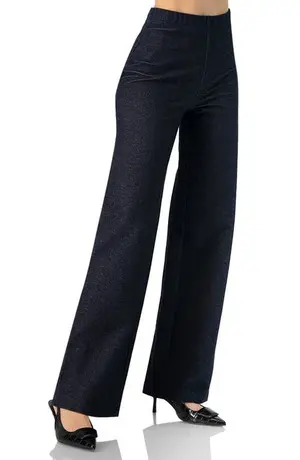 IVONNE Ribbed Wide-Leg Pants