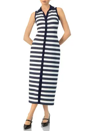 IVONNE Sleeveless Striped Long Dress