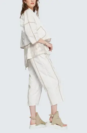 LUUKAA Jasper Memory Taffeta Pants With Liner - Ecru