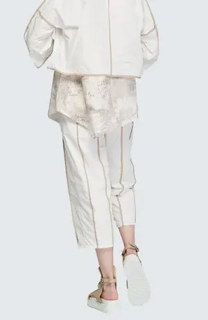 LUUKAA Jasper Memory Taffeta Pants With Liner - Ecru