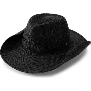 Helen Kaminski Gwen Raffia Cowboy Hat - Charcoal