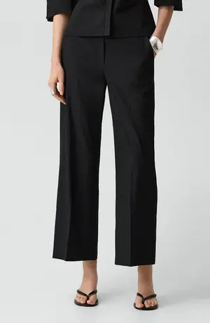 Theory Classic Straight-leg Good Linen Pants - Black