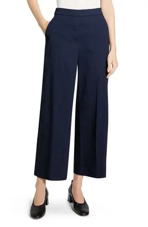 Theory Classic Straight-leg Good Linen Pants - Midnight Navy