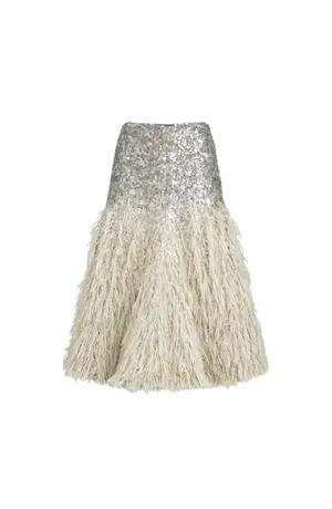 Brunello Cucinelli Dazzling Dégradé Skirt - Grey