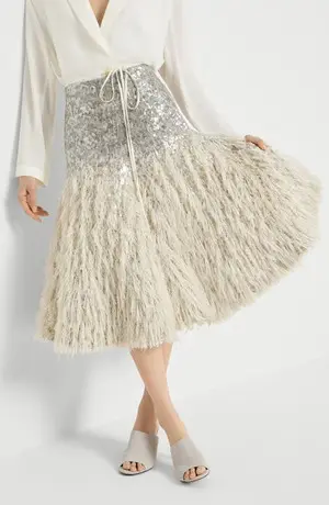 Brunello Cucinelli Dazzling Dégradé Skirt - Grey