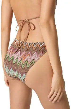 Missoni Lamé Viscose Macro Zigzag One-piece Swimsuit - Black & Multicoloured