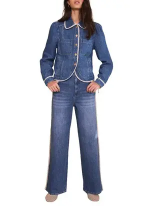 Mint Velvet Lace Trim Straight Leg Jeans