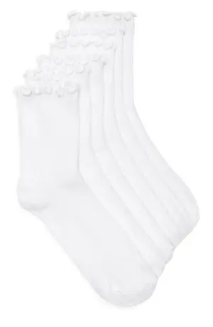 Bp. 3-pack Lettuce Edge Crew Socks - White