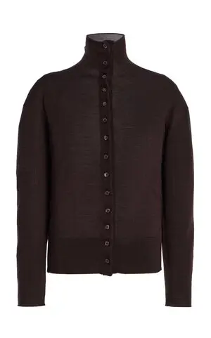 KALLMEYER Leona Wool-silk Cardigan - Brown