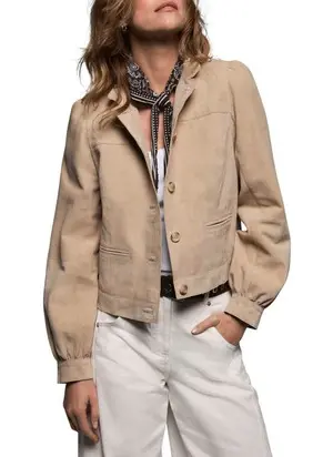 Mint Velvet Suede Puff Sleeve Jacket