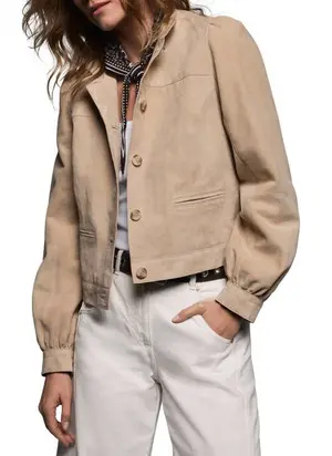 Mint Velvet Suede Puff Sleeve Jacket