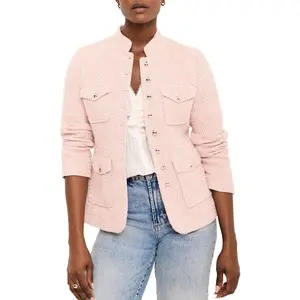 Mint Velvet Cotton-blend Bouclé Jacket - Light Pink
