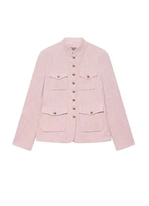 Mint Velvet Cotton-blend Bouclé Jacket - Light Pink