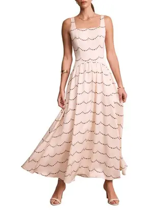 Mint Velvet Spot Print Midi Dress With Thin Straps