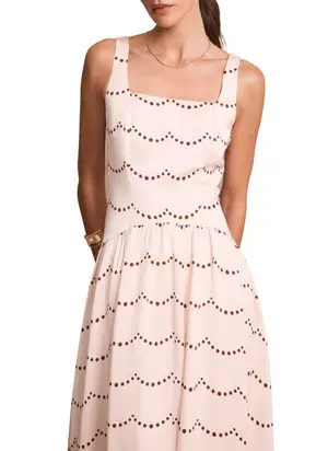 Mint Velvet Spot Print Midi Dress With Thin Straps